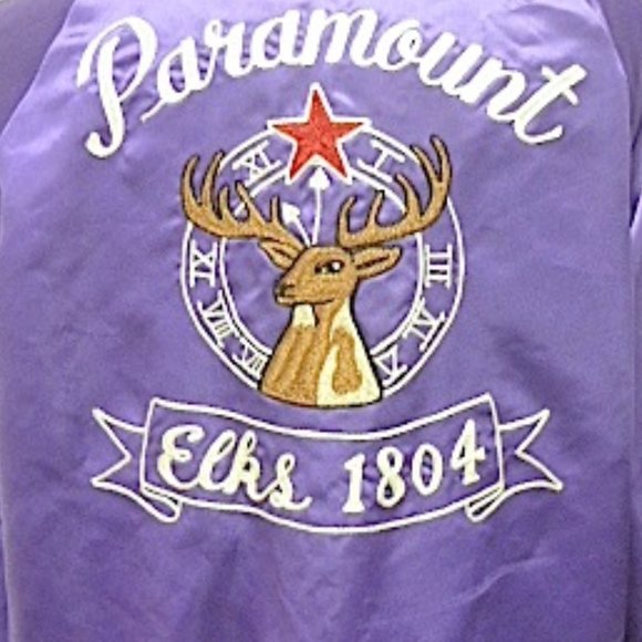 mr mort | Jackets & Coats | Vintage Paramount Elks Purple Satin Moto ...